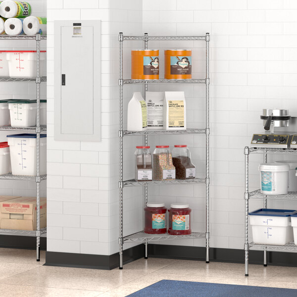 Regency 24" NSF Chrome Triangle 3-Shelf Kit with 54" Posts