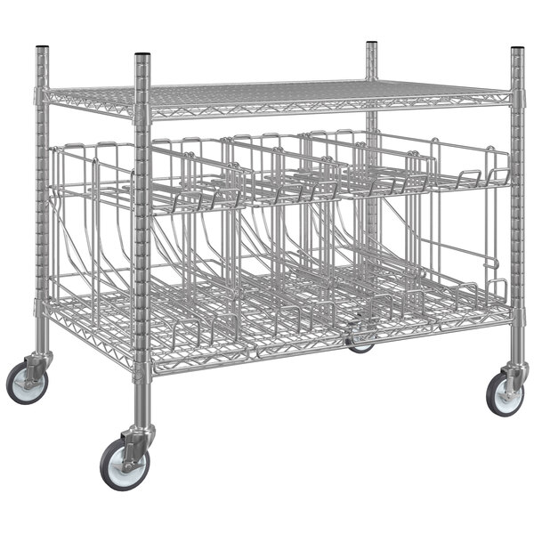 Regency 24" x 36" Mobile Chrome Wire Kit with 4 Can Racks and 27" Posts