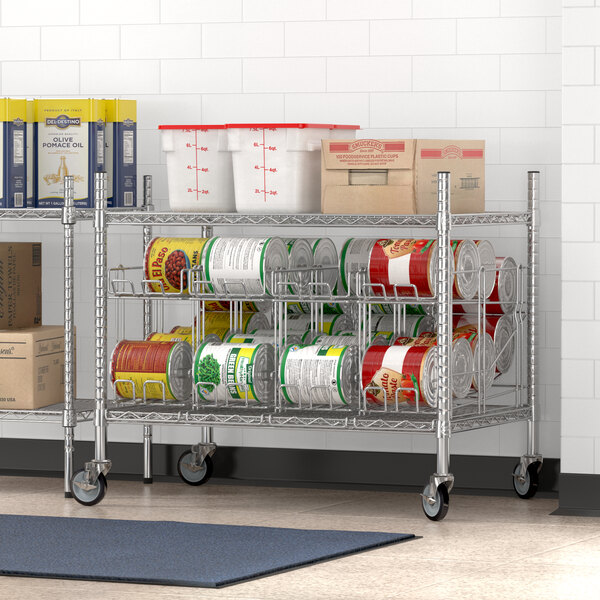 Regency 24" x 36" Mobile Chrome Wire Kit with 4 Can Racks and 27" Posts