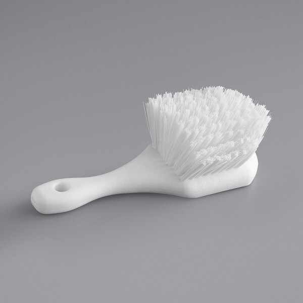 Lavex Janitorial 8" White Polyester Floating Utility / Pot Scrub Brush