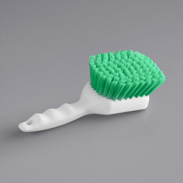 Lavex Janitorial Green 8" Polyester Utility / Pot Scrub Brush