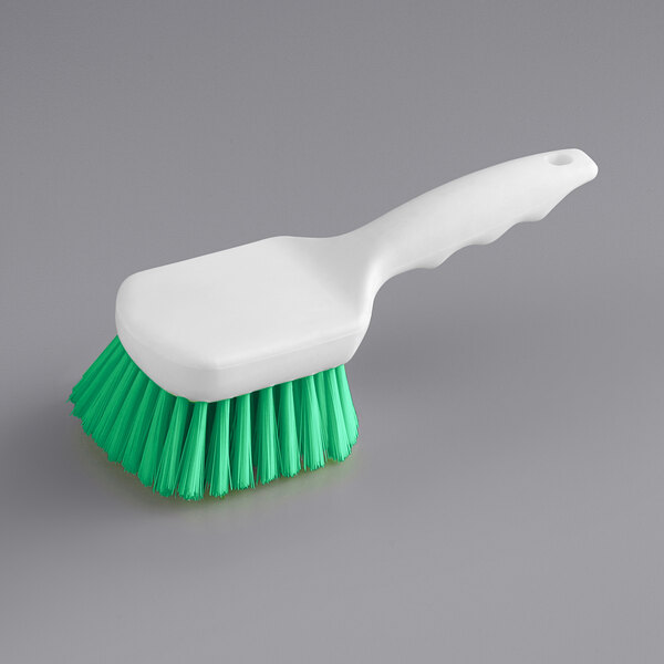 Lavex Janitorial Green 8" Polyester Utility / Pot Scrub Brush