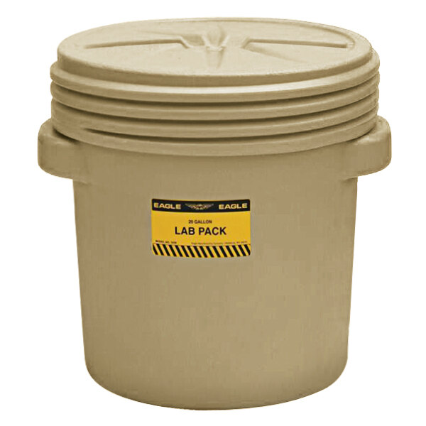 Eagle Manufacturing 1650BEI 20 Gallon Beige Lab Pack Plastic Barrel ...