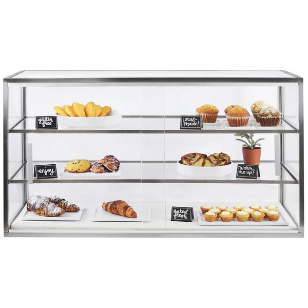 Cal-Mil 42" x 17" x 23" 3-Tier Bakery Display Case with Stainless Steel ...