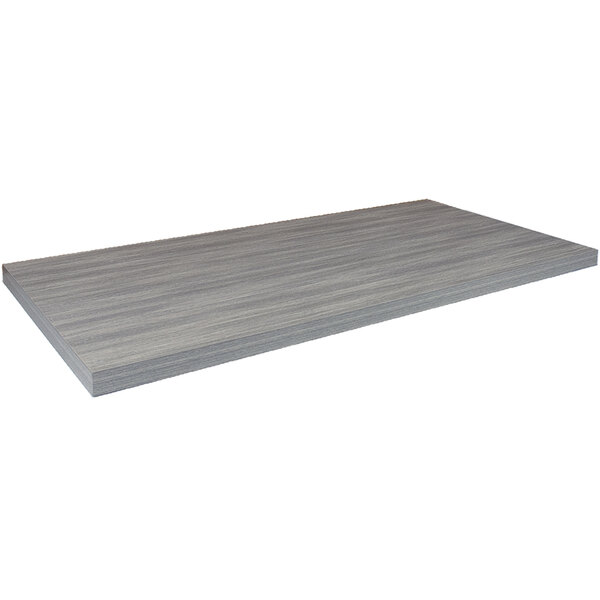 American Tables & Seating 30" x 60" Rectangular Light Gray Faux Wood ...