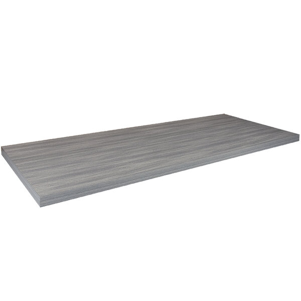 American Tables & Seating 30" x 72" Rectangular Light Gray Faux Wood ...