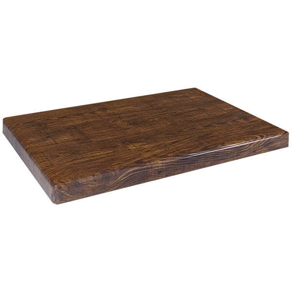 American Tables & Seating 24" x 30" Rectangular Vintage Walnut Faux ...