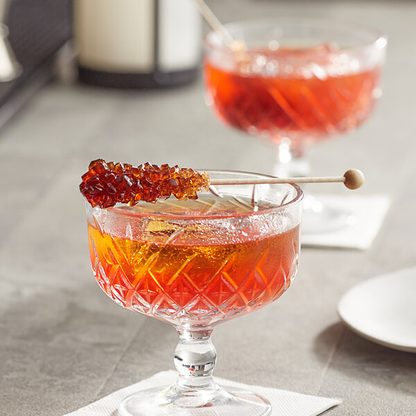 Roses Dryden and Palmer Amber Unwrapped Rock Candy Swizzle Stick - 72/Pack