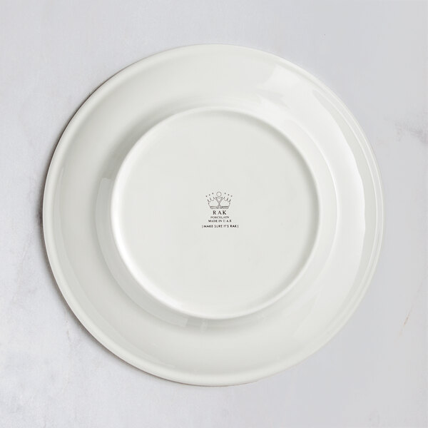 RAK Porcelain Choice 11" Ivory Embossed Wide Rim Porcelain Flat Plate ...