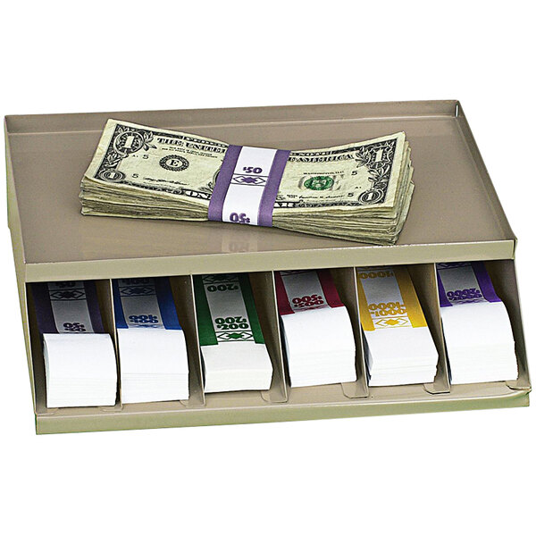 Controltek USA 500014 Metal 6-Compartment Coin Wrap / Bill Strap Rack