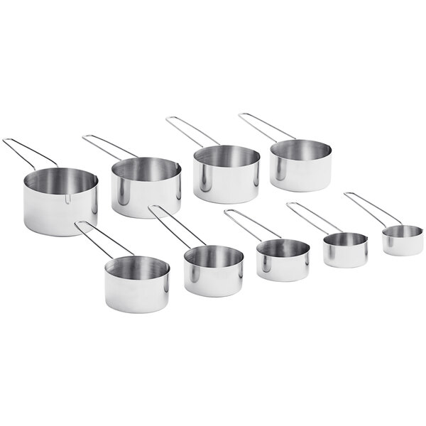 American Metalcraft 9-Piece Stainless Steel Measuring Cup Set with Wire ...