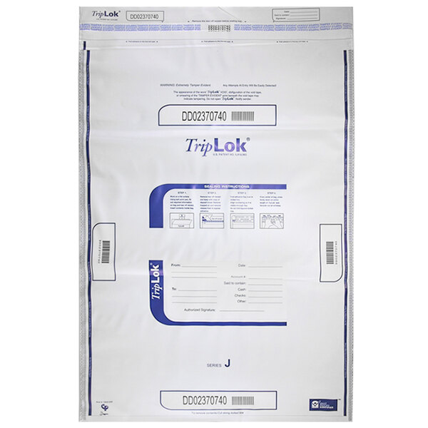 Controltek USA 585068 TripLok White 22" x 33" Tamper-Evident Cash ...