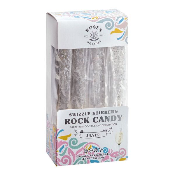 Roses Dryden and Palmer Silver Wrapped Rock Candy Swizzle Stick 12 ...