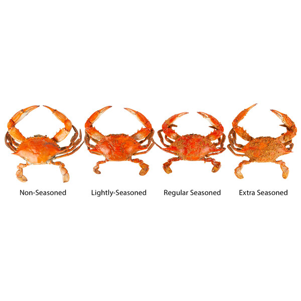 Chesapeake Crab Connection Small 5" - 5 1/2" Seasoned Steamed Blue Crab - 12/Case