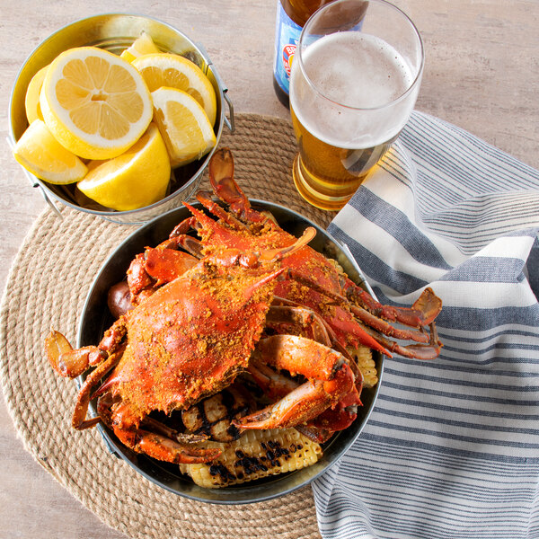 Chesapeake Crab Connection Medium 5 1/2" - 6" Seasoned Steamed Blue Crab - 12/Case