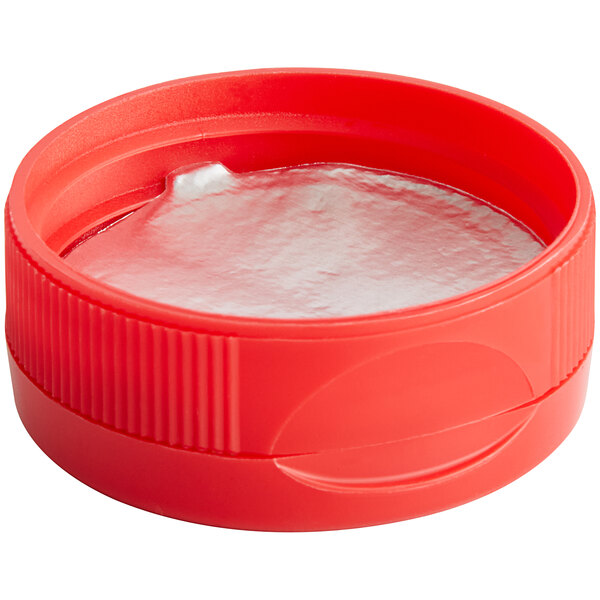 38/400 Red Plastic Flip Top Lid with Heat Induction Seal Liner - 1700/Case