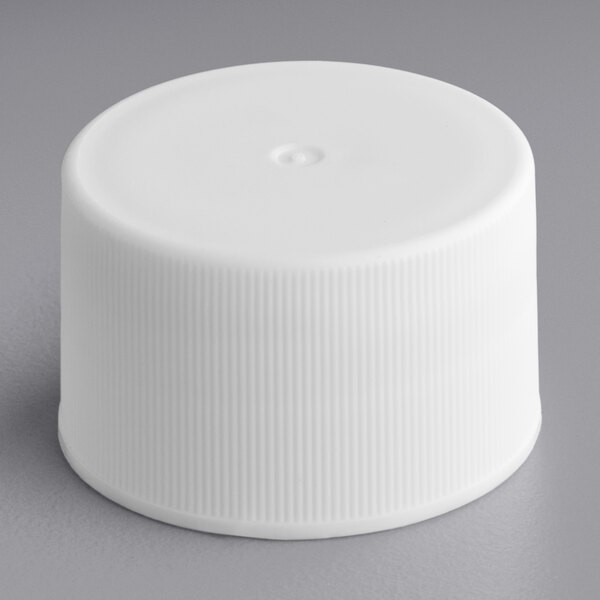 28/410 White Continuous Thread Lid with Foam Liner - 3100/Case
