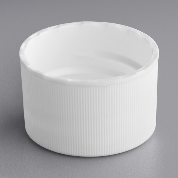 28/410 White Continuous Thread Lid with Foam Liner - 3100/Case