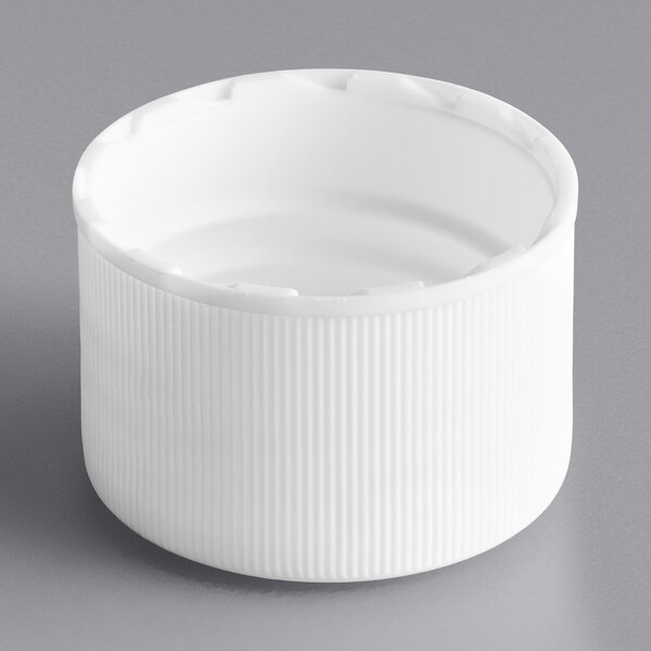 24/410 White Continuous Thread Lid with Foam Liner - 4300/Case