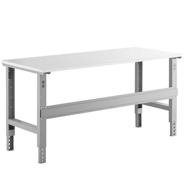 Lavex 30" x 72" Adjustable Height Heavy-Duty Workbench With Square Edge ...