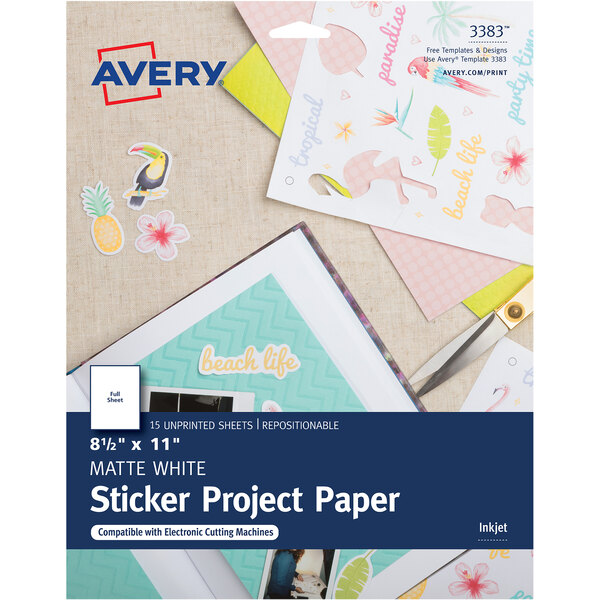 Avery® 3383 8 1/2" x 11" Repositionable Sticker Project Paper for ...