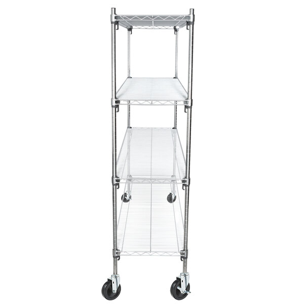 Metro A366EC Super Adjustable Chrome 4 Tier Mobile Shelving Unit with ...