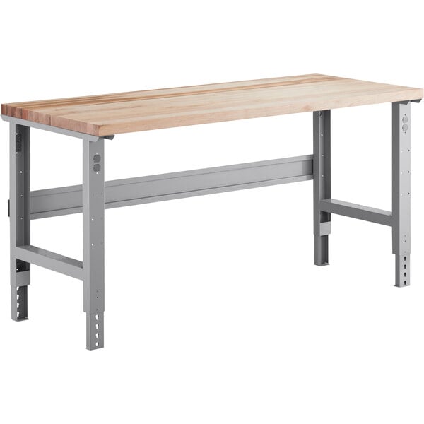 Lavex 30" x 72" Adjustable Height Heavy-Duty Workbench With Square Edge ...