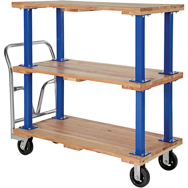 Vestil VHPT/TD-2448 24" x 48" Triple Deck Hardwood Platform Cart - 1600 ...