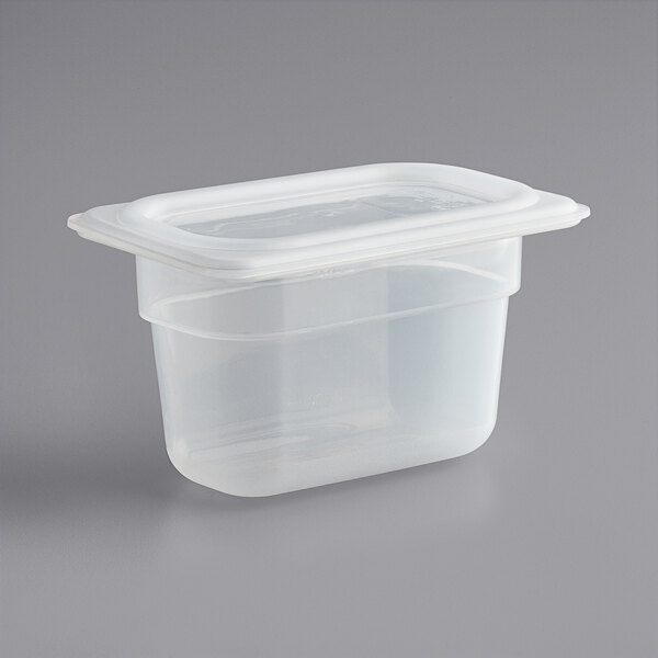 Vigor 1/9 Size 4" Deep Translucent Polypropylene Food Pan with Secure ...