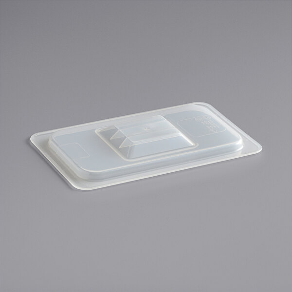 Vigor 1/4 Size Translucent Polypropylene Handled Lid