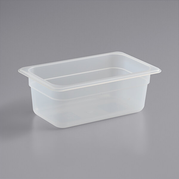 Vigor 1/4 Size 4" Deep Translucent Polypropylene Food Pan
