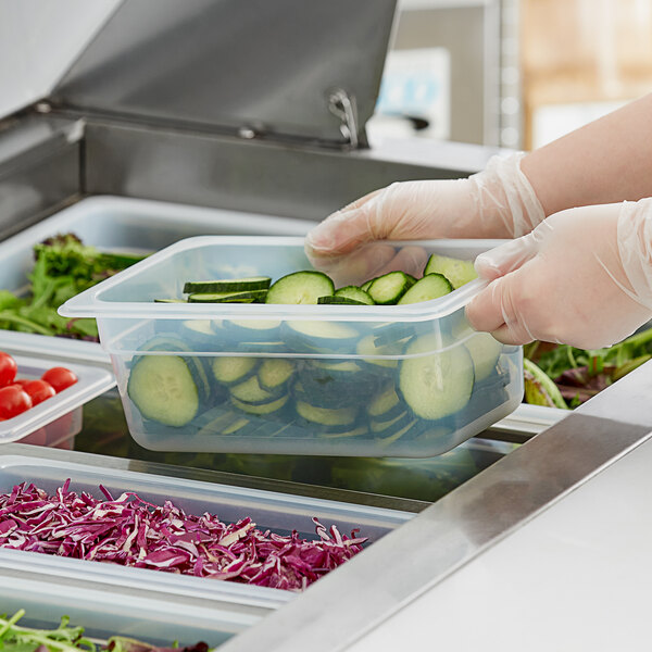 Vigor 1/4 Size 4" Deep Translucent Polypropylene Food Pan