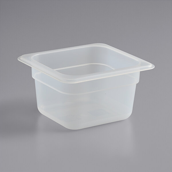 Vigor 1/6 Size 4" Deep Translucent Polypropylene Food Pan