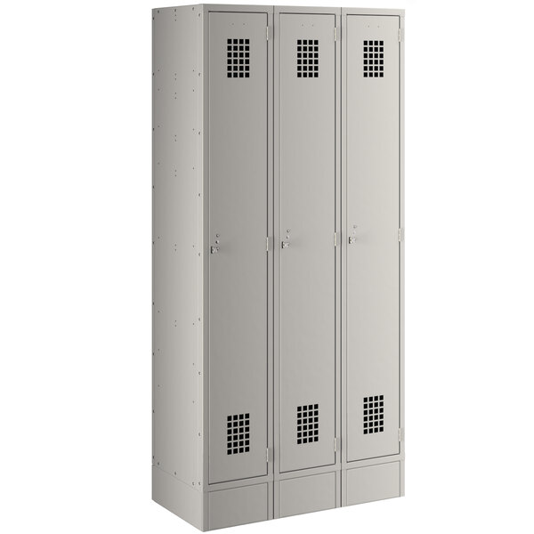Regency Space Solutions Beige 36" x 18" x 78" 3 Wide, 1 Tier Locker ...