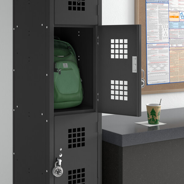 Regency Space Solutions Black 12" x 18" x 78" Single, 4 Tier Locker ...