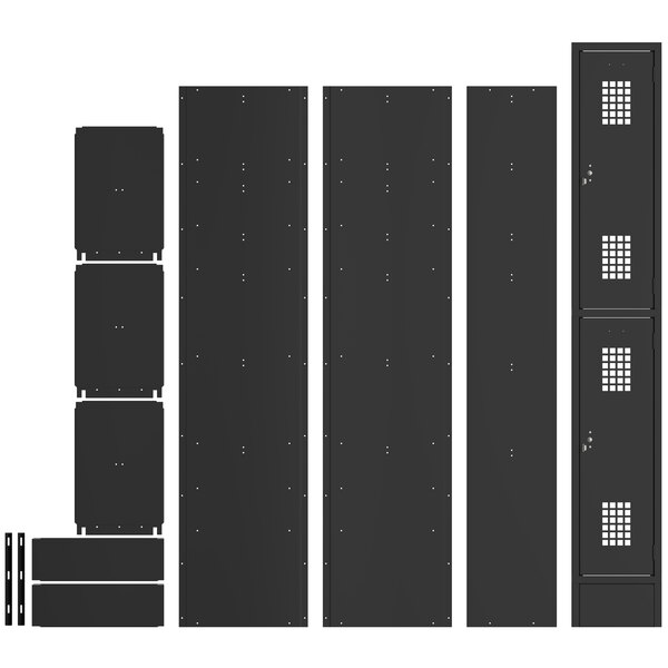 Regency Space Solutions Black 12" x 18" x 78" Single, 2 Tier Locker ...