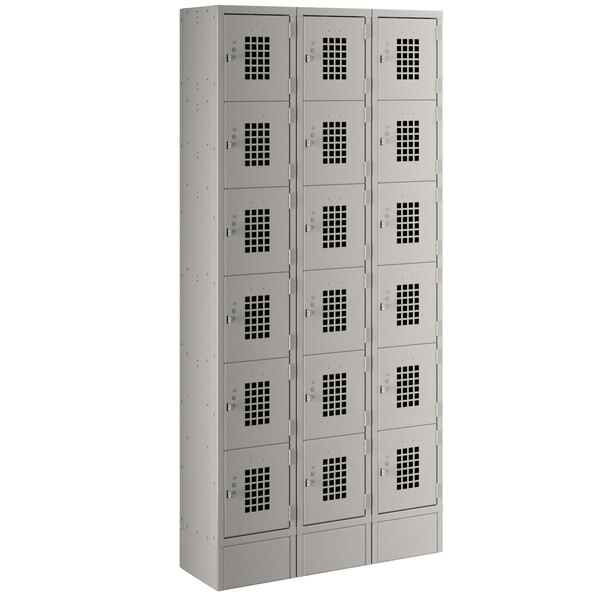 Regency Space Solutions Beige 36" x 12" x 78" 3 Wide, 6 Tier Locker ...