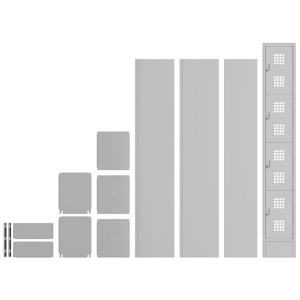 Regency Space Solutions Gray 12" x 15" x 78" Single, 4 Tier Locker ...