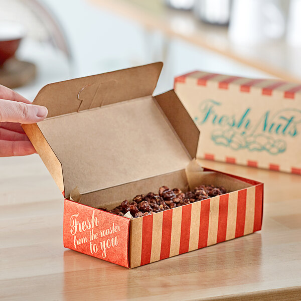 7 1/8" x 3 3/8" x 1 7/8" 1 lb. Nut and Candy Box with Grease Barrier ...