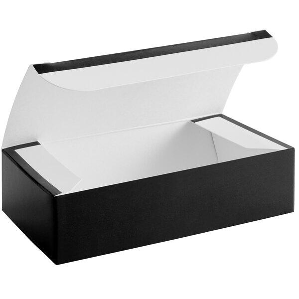 4 1/2" x 2 5/16" x 1 1/8" 1-Piece 1/4 lb. Black Candy Box - 250/Case