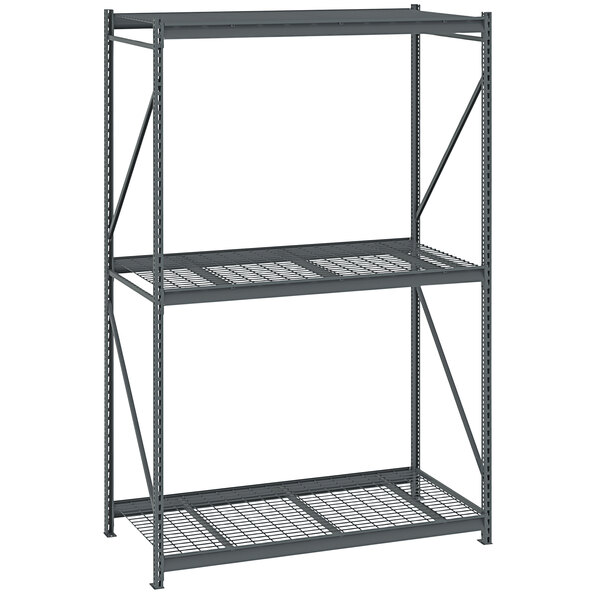 Tennsco 36" x 72" x 120" Dark Gray Bulk Storage Rack Unit with Wire ...