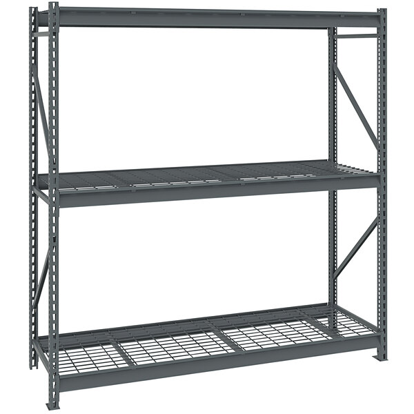 Tennsco 24" x 72" x 84" Dark Gray Bulk Storage Rack Unit with Wire ...