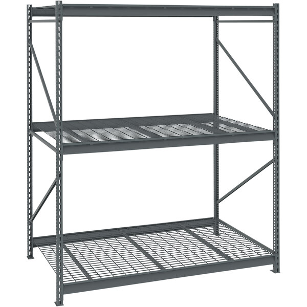 Tennsco 48" x 72" x 96" Dark Gray Bulk Storage Rack Unit with Wire ...