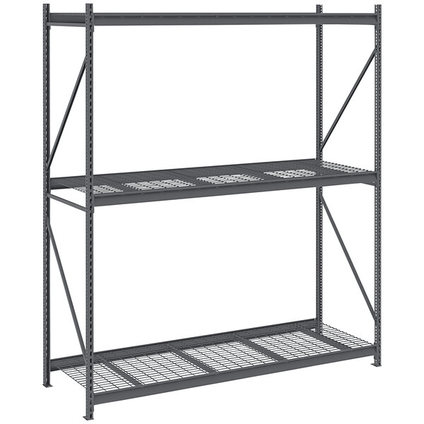 Tennsco 36" x 96" x 120" Dark Gray Bulk Storage Rack Unit with Wire ...