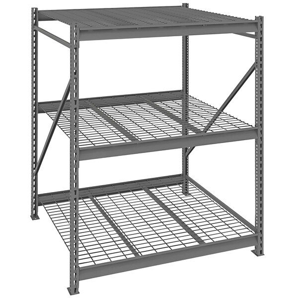 Tennsco 48" x 48" x 72" Dark Gray Bulk Storage Rack Unit with Wire ...