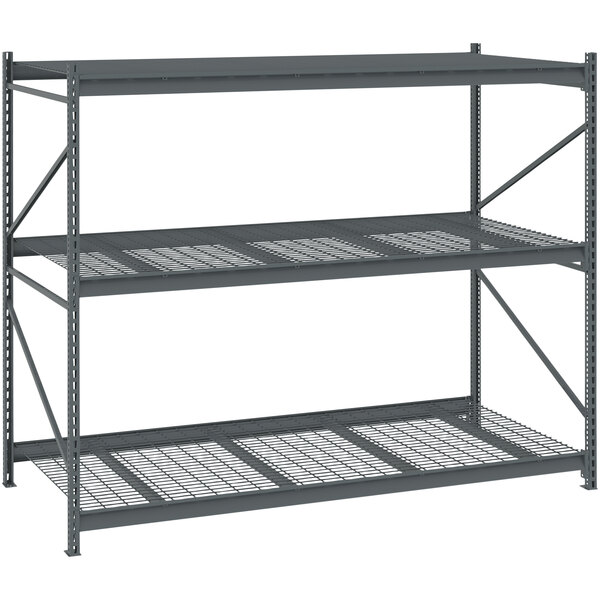 Tennsco 48" x 96" x 84" Dark Gray Bulk Storage Rack Unit with Wire ...