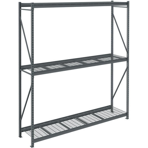 Tennsco 24" x 96" x 120" Dark Gray Bulk Storage Rack Unit with Wire ...