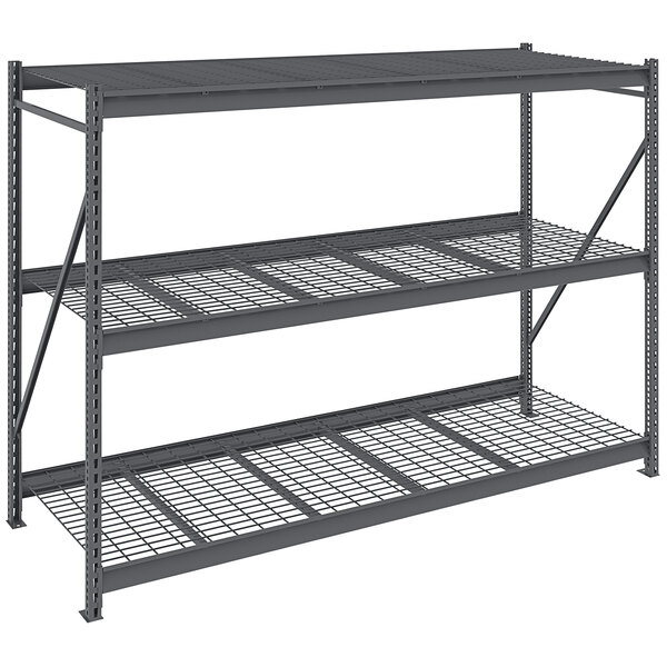 Tennsco 36" x 96" x 72" Dark Gray Bulk Storage Rack Unit with Wire ...