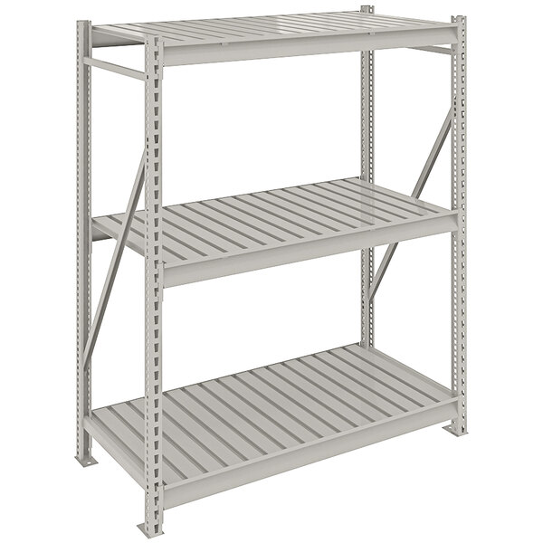 Tennsco 72" Light Gray Bulk Storage Rack Unit with Corrugated Decking