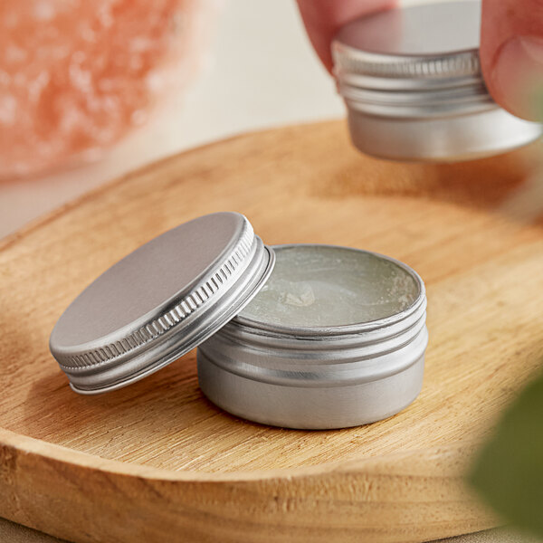 15 mL Silver Tin with Ribbed Screw Top - 2000/Case